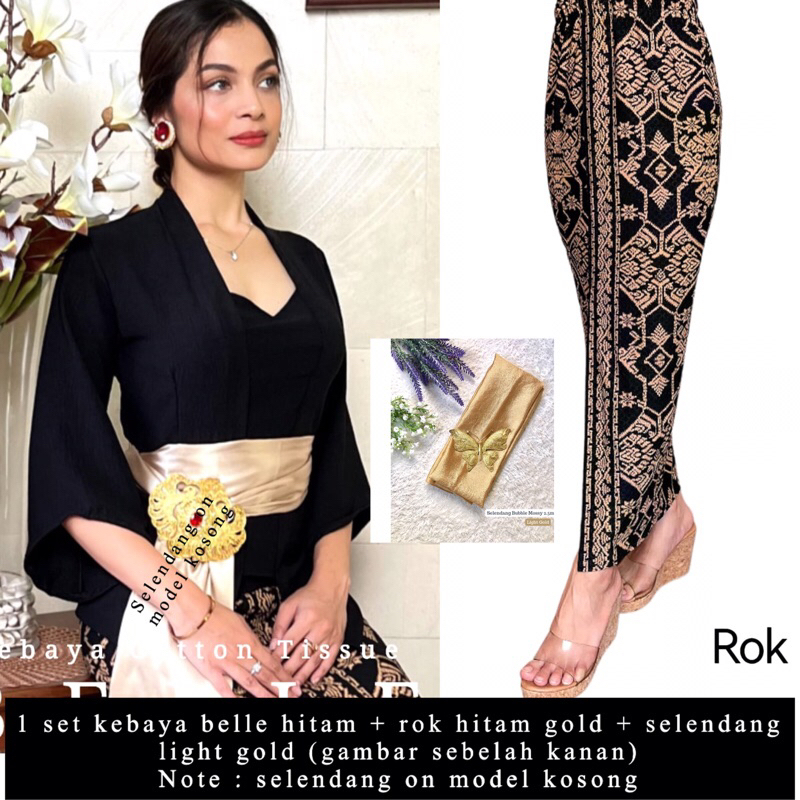 Jual KEBAYA BALI COTTON TISSUE BELLE | KEBAYA POLOS SPECIAL WARNA HITAM DAN PUTIH LENGAN LONCENG ...