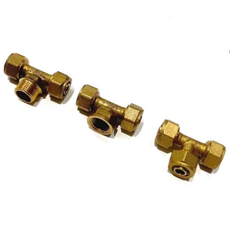Jual Tee Nepel Air Panas Dingin 1/2 inch Drat Dalam Luar Sambungan Selang Pipa PEX Water Heater ...