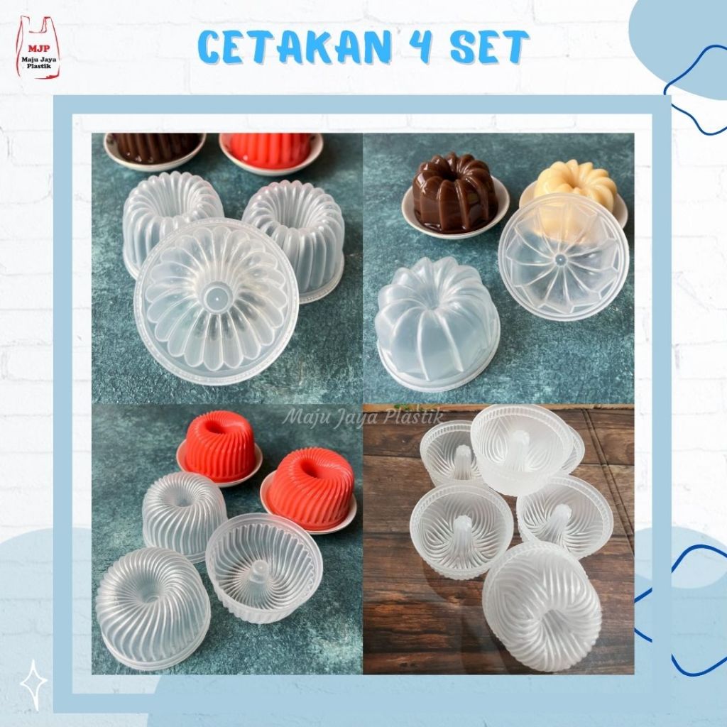 Jual (12PCS) Cetakan Puding Mini Viral MIX 4 Varian Loyang Agar Ager ...
