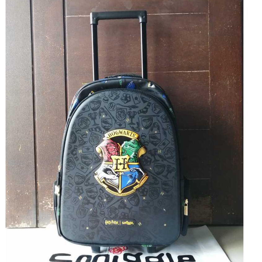 Jual Smiggle backpack trolley with light up wheels / trolley anak sd ...