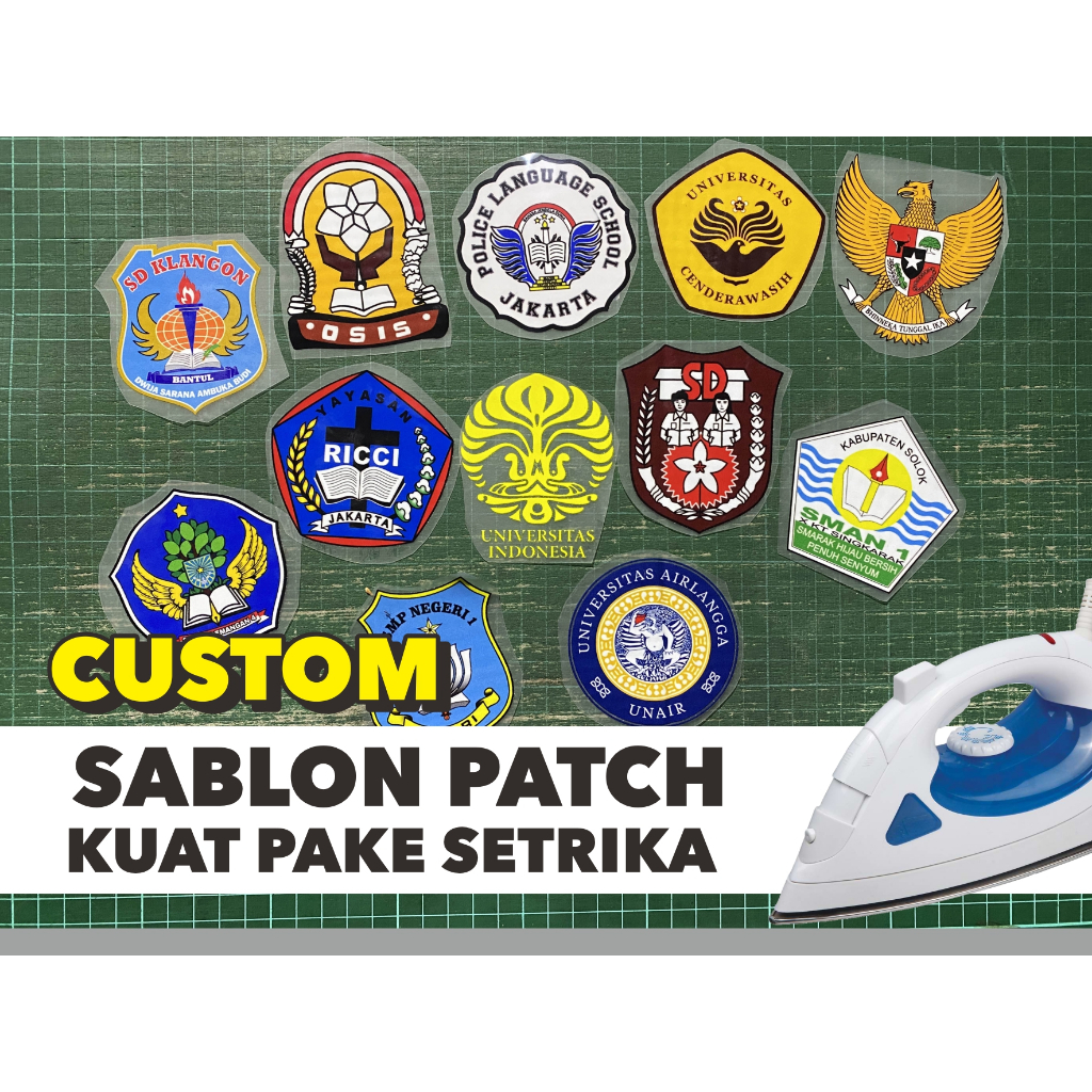 Jual PATCH STIKER SABLON Logo SEKOLAH UNIVERSITAS INSTANSI. tempel ...