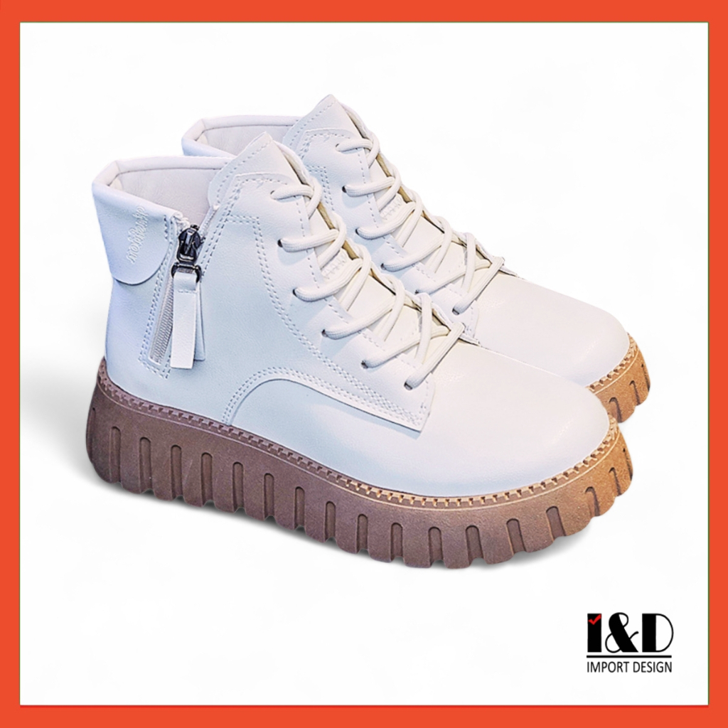 Jual [ IMPORT DESIGN ] Sepatu Boots Wanita Import Boots Putih Boots ...