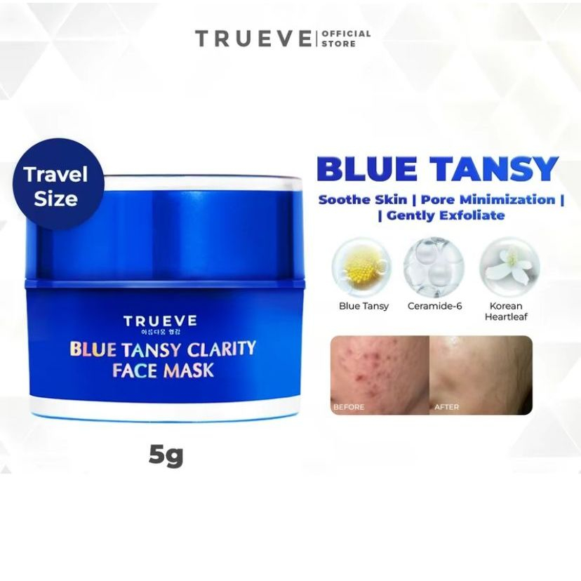 Jual [MINI SIZE] TRUEVE Blue Tansy Clarity Face Mask 5GR | Shopee Indonesia