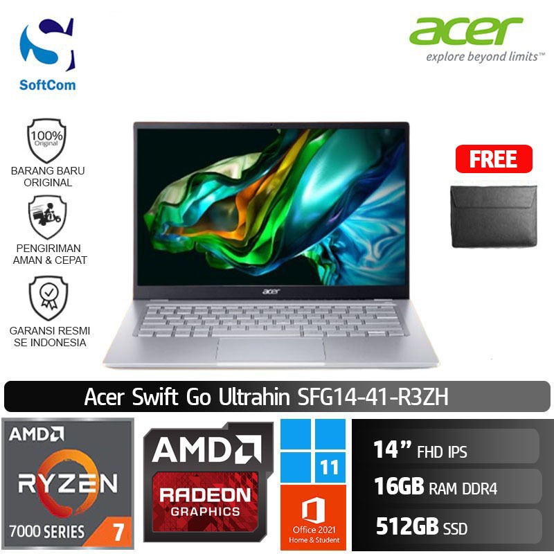 Jual Acer Swift Go 14 SFG14 41 R3ZH R7 7730U/16GB/512GB/14" FHD IPS/W11 ...