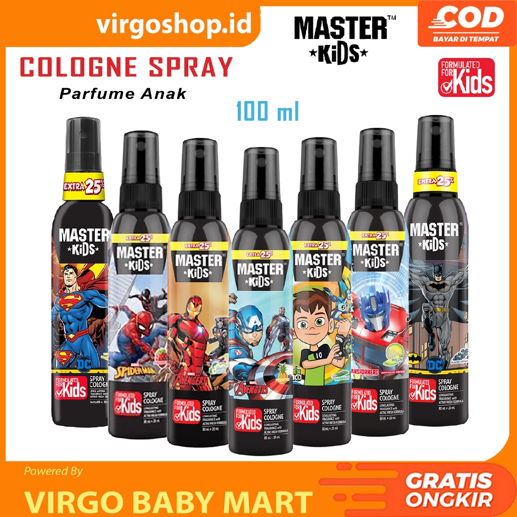 Jual Master Kids Spray Cologne Botol 100ml Wewangian Parfum Anak Laki ...