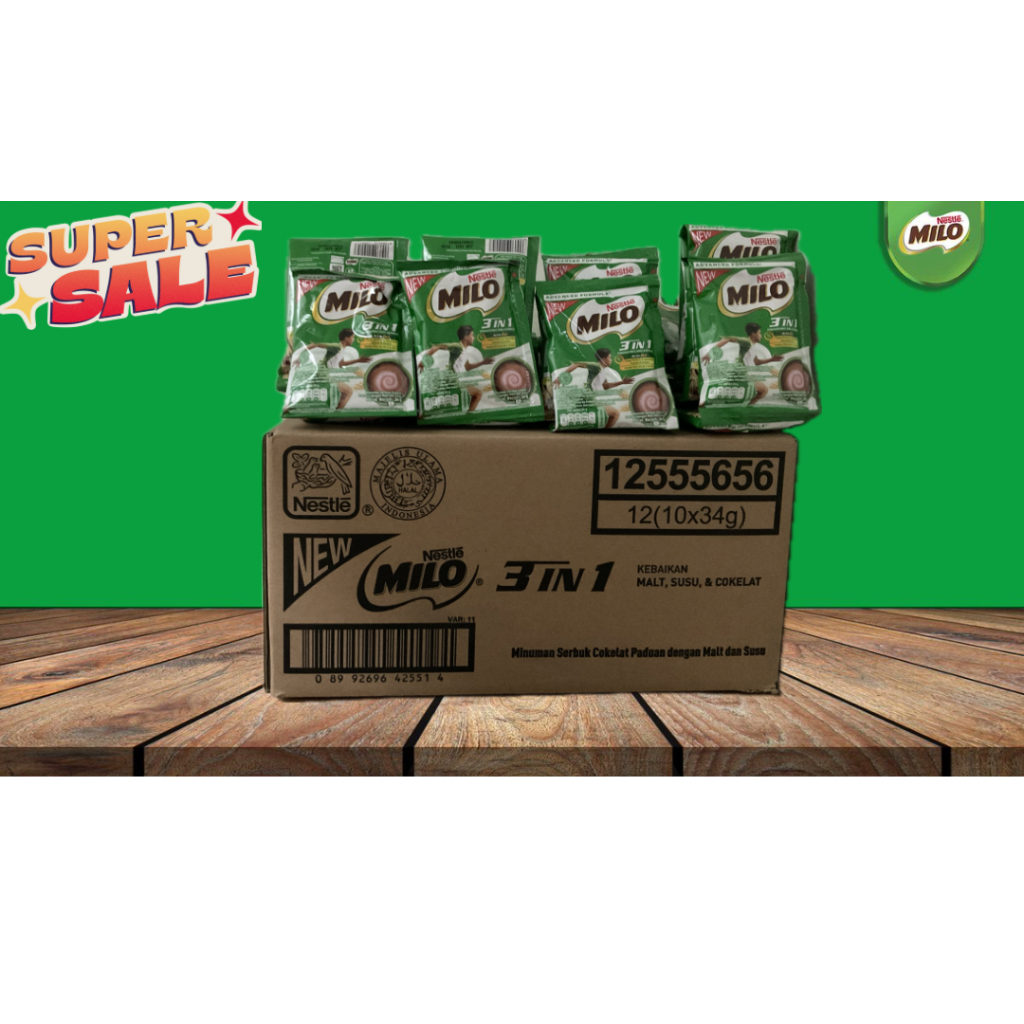 Jual Milo 3 in 1 (1 renteng = 10 bungkus) | Shopee Indonesia