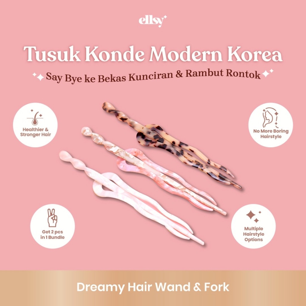 Jual Dreamy Hair Wand & Fork Bundle (Tusuk Konde Modern Korea | Hairpin ...