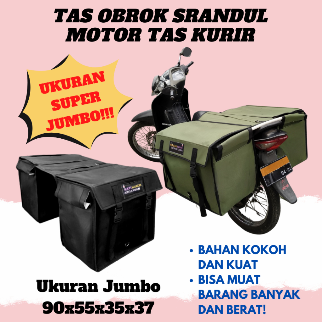 Jual TAS OBROK TAS SRANDUL TAS KURIR MOTOR SALES POS UKURAN BESAR DAN ...