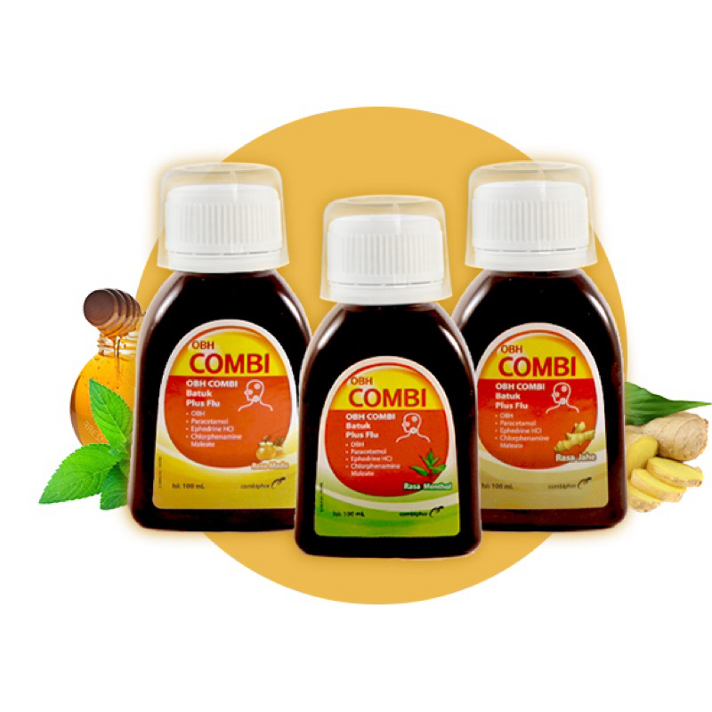 Jual OBH COMBI BATUK PLUS FLU RASA MENTHOL, JAHE, MADU 60 & 100 ML ...