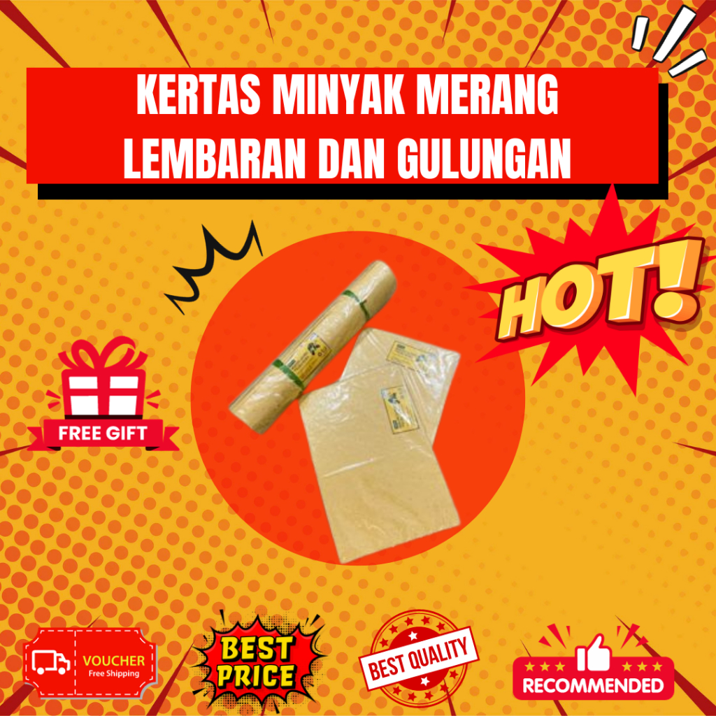 Jual KERTAS MERANG GULUNGAN DAN LEMBAR / KERTAS SERAP MINYAK / KERTAS ...