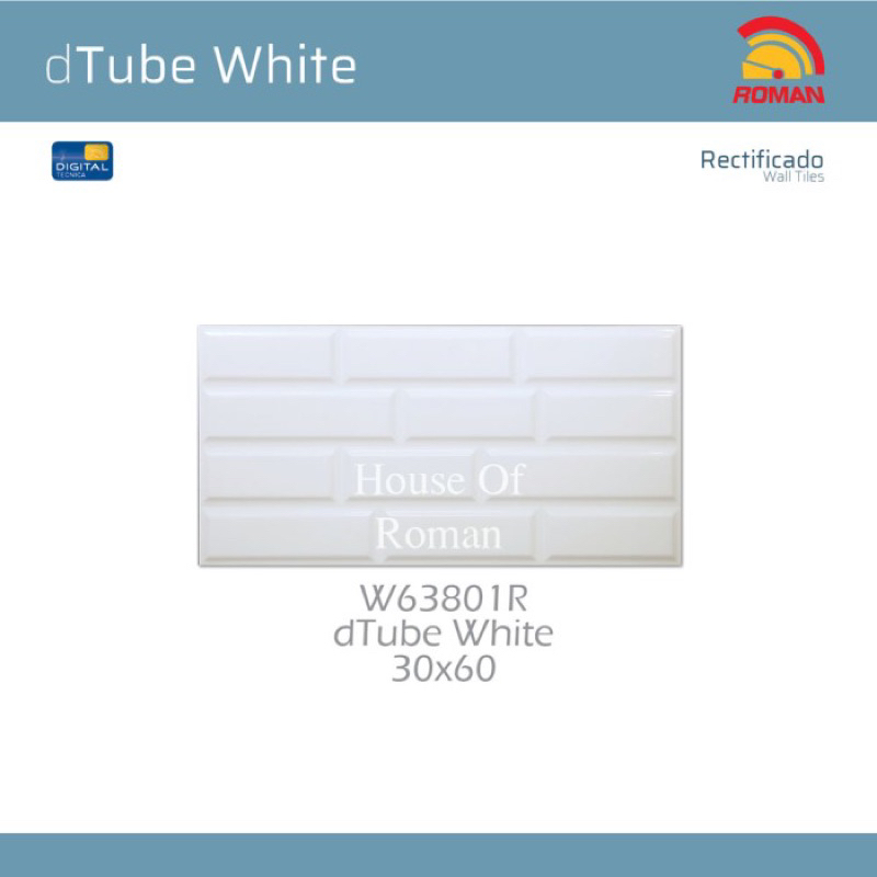 Jual Keramik Dinding Roman W63801R dTube White 30x60 KW1 | Shopee Indonesia