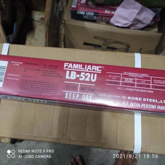 Jual kawat las kobe steel/kobelco LB-52U LB52U 2.6mm dan 3,2 (5KG) | Shopee Indonesia