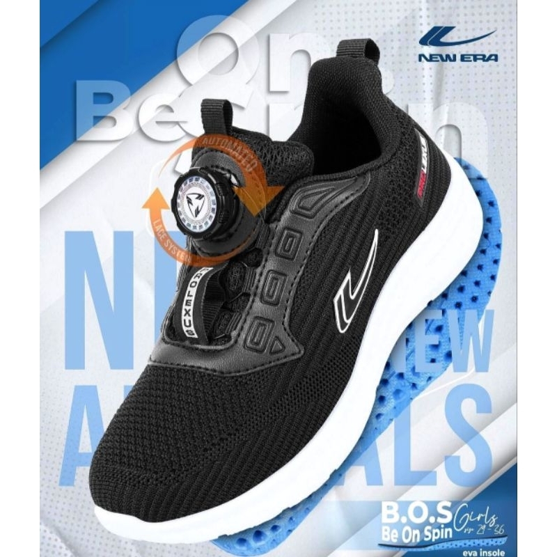 Jual NEW ERA Sepatu Sekolah Anak Laki Perempuan Kecil Tanggung Hitam ...