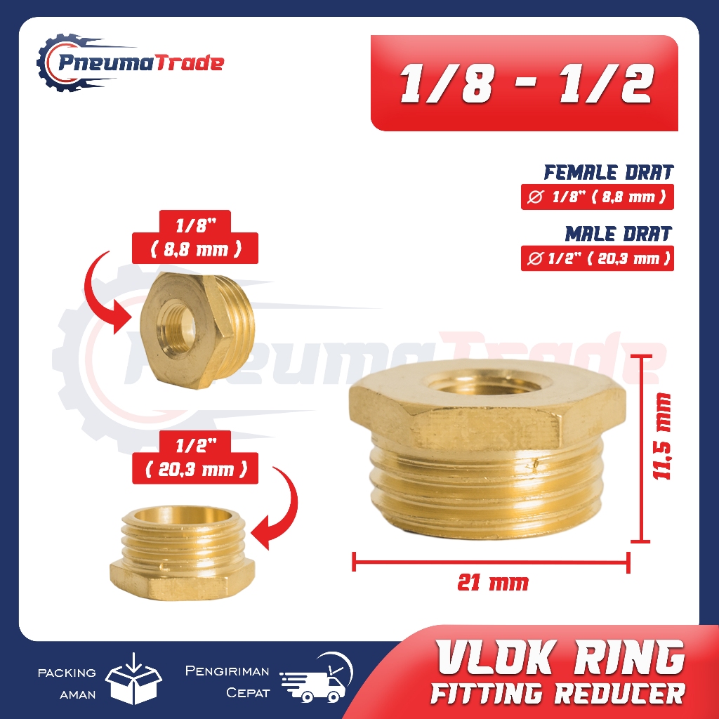 Jual Vlok Ring / Vlock Sock / Reducer Bushing / Nepel Kuningan Semua ...