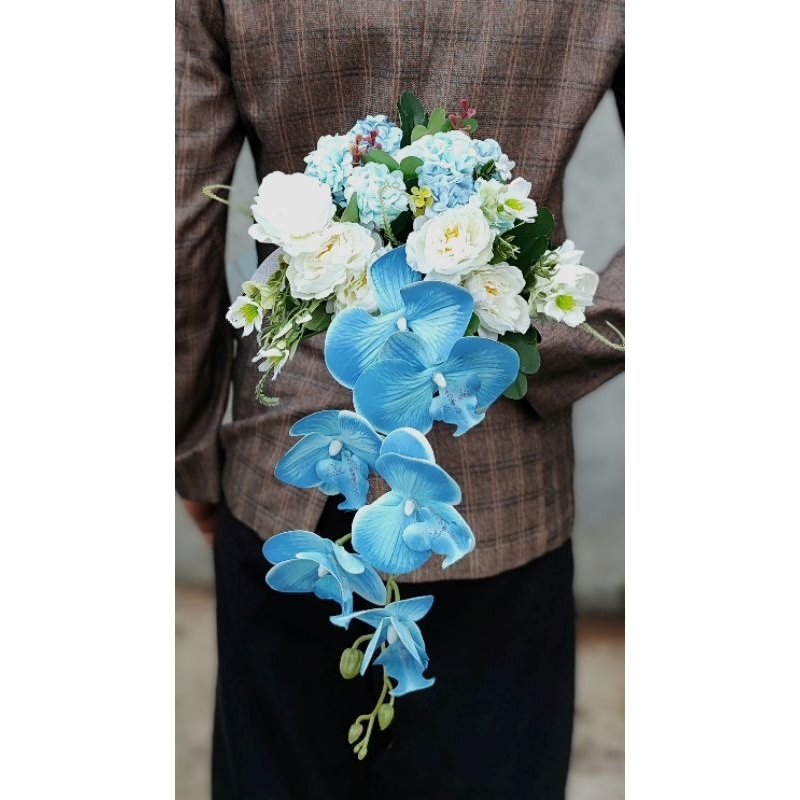 Jual HAND BOUQUET WEDDING BUKET PERNIKAHAN BUNGA JUNTAI CASCADE ORCHID ...