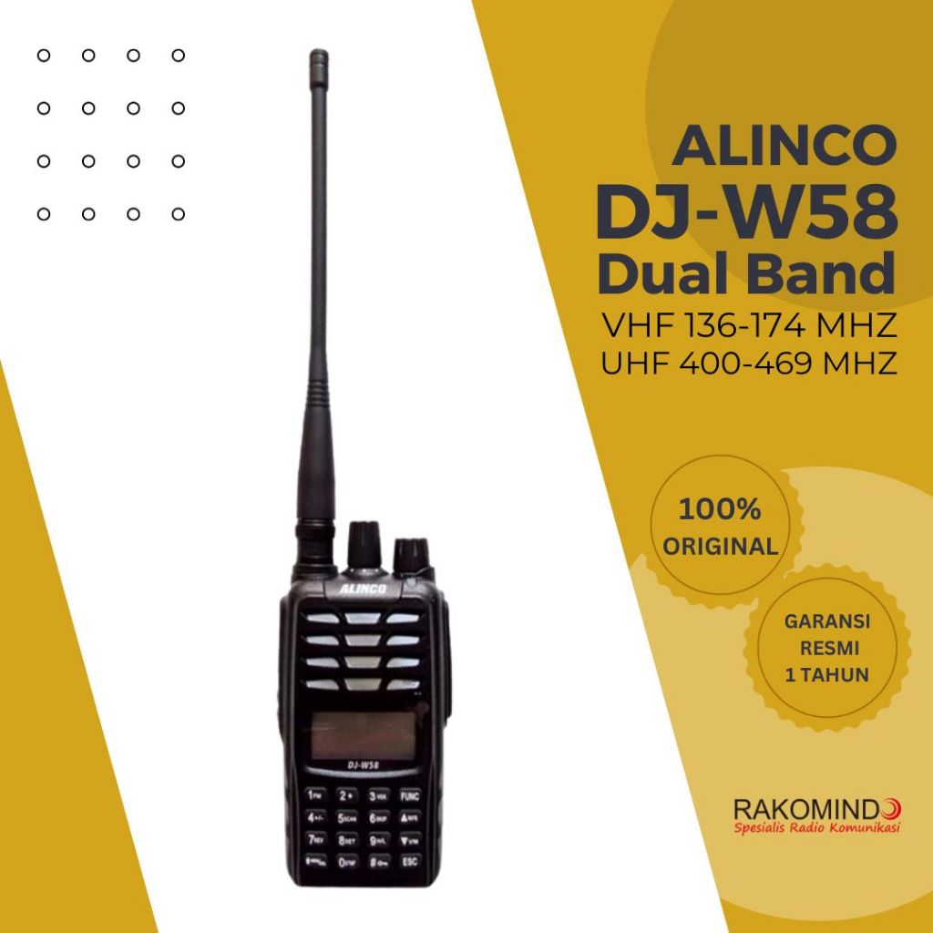 Jual HT Alinco DJ-W58 Dual Band VHF 136-174 MHz UHF 400-470 MHz | Shopee Indonesia