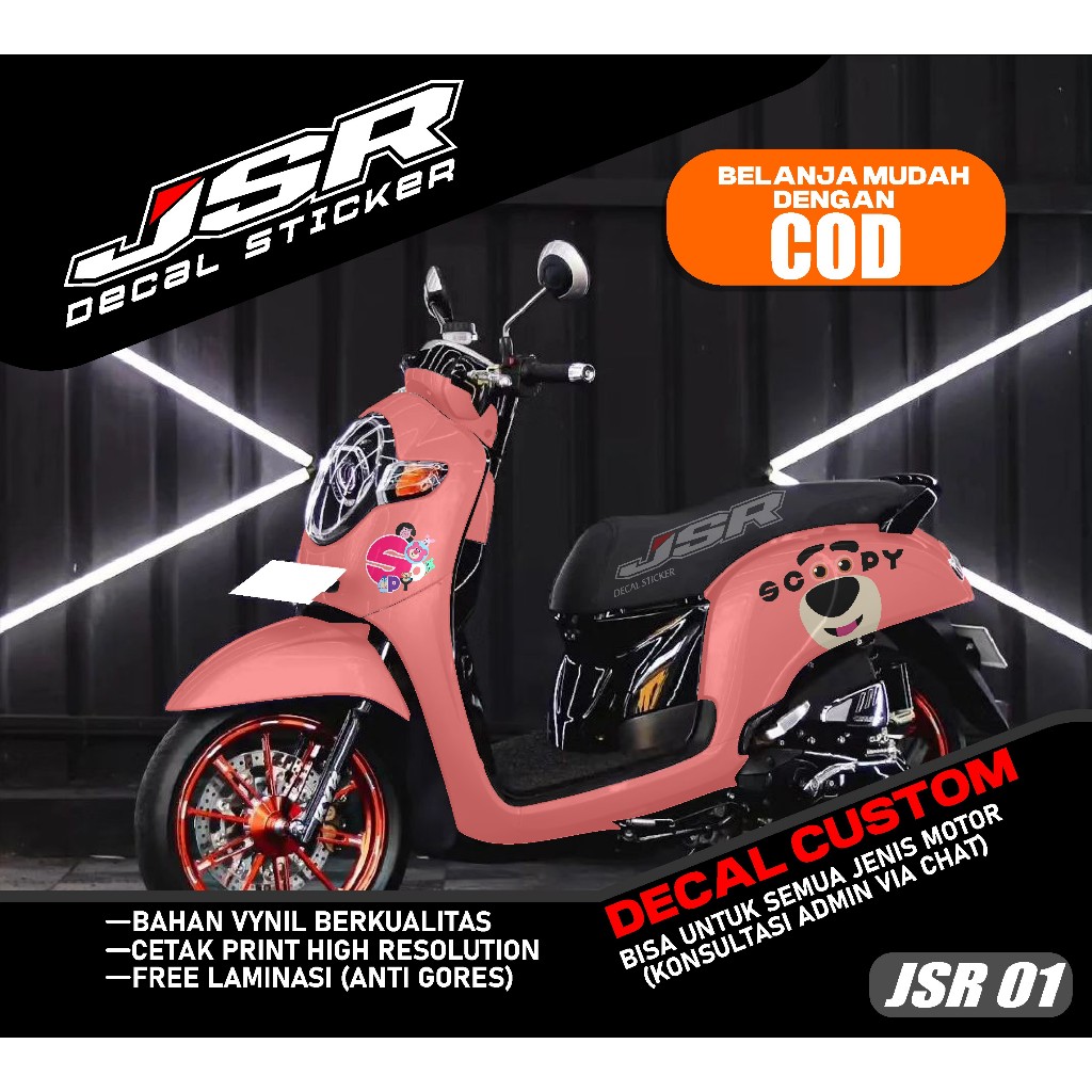 Jual Decal Full Body Full block Dekal Full Body Scoopy Variasi Sticker ...