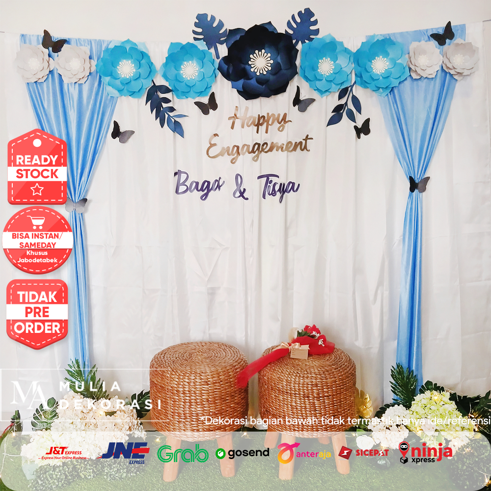 Jual Dekorasi Paper Flower Kain Backdrop Wedding Aqiqah Khitan Set ...