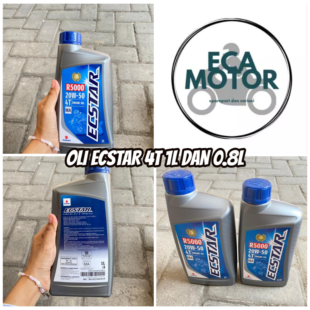 Jual OLI ECSTAR R5000 ALL MOTOR BEBEK SUZUKI 20W-50 4T 0.8LITER DAN 1 ...