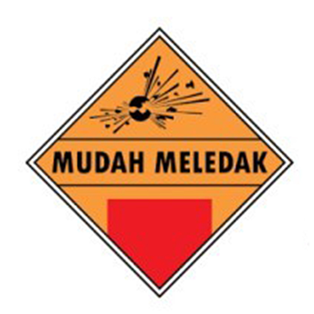 Jual Sticker VINYL SIGN Label Simbol mudah meledak 15 x 15 cm RAMBU K3 ...