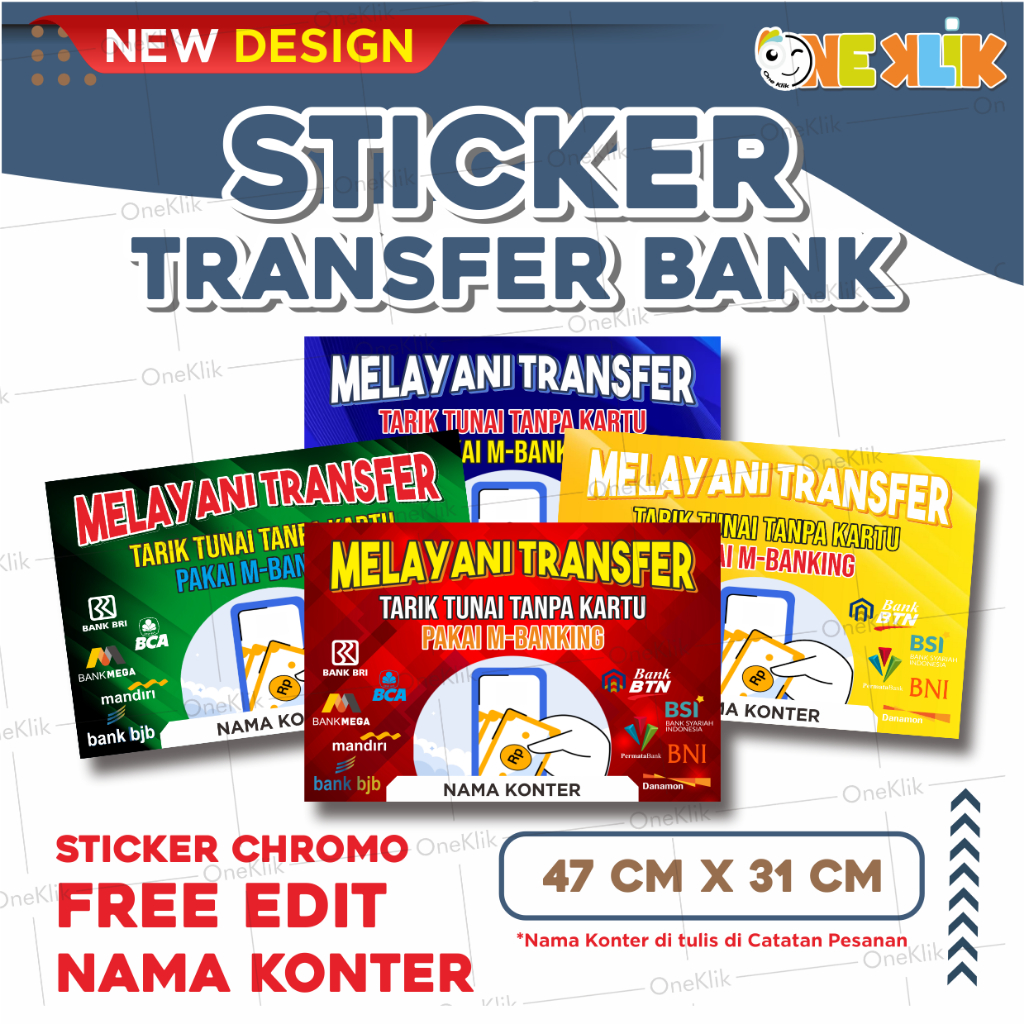 Jual Sticker Melayani Transfer ke Semua Bank/ Sticker Tarik Tunai ...