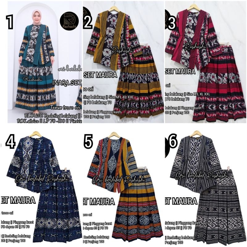 Jual INARA SET MAURA Setelan tenun wanita modern kekinian set rok tenun ...