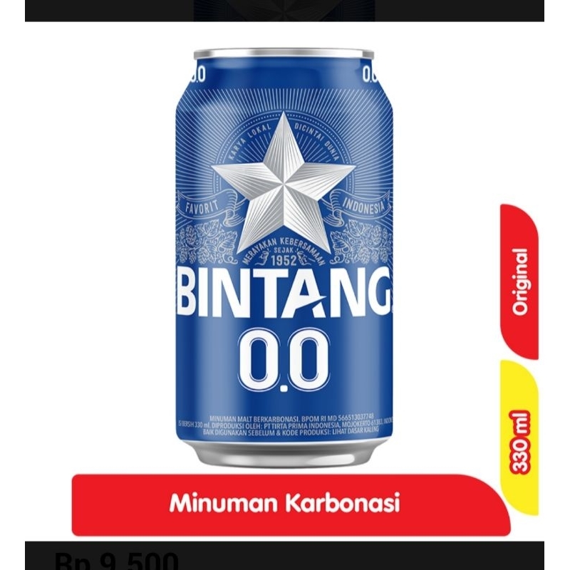 Jual BINTANG Zero Minuman Berkarbonasi 330ml | Shopee Indonesia