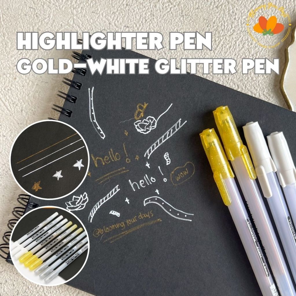 Jual Pulpen Highlight Pen Tinta Putih White Gold Emas Art Craft Pigment ...