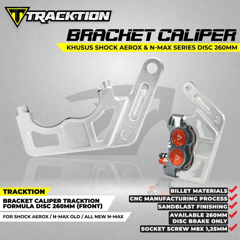 Jual BRACKET CALIPER TRACKTION FORMULA 260 MM/ AEROX/ NMAX OLD/ ALL NEW ...
