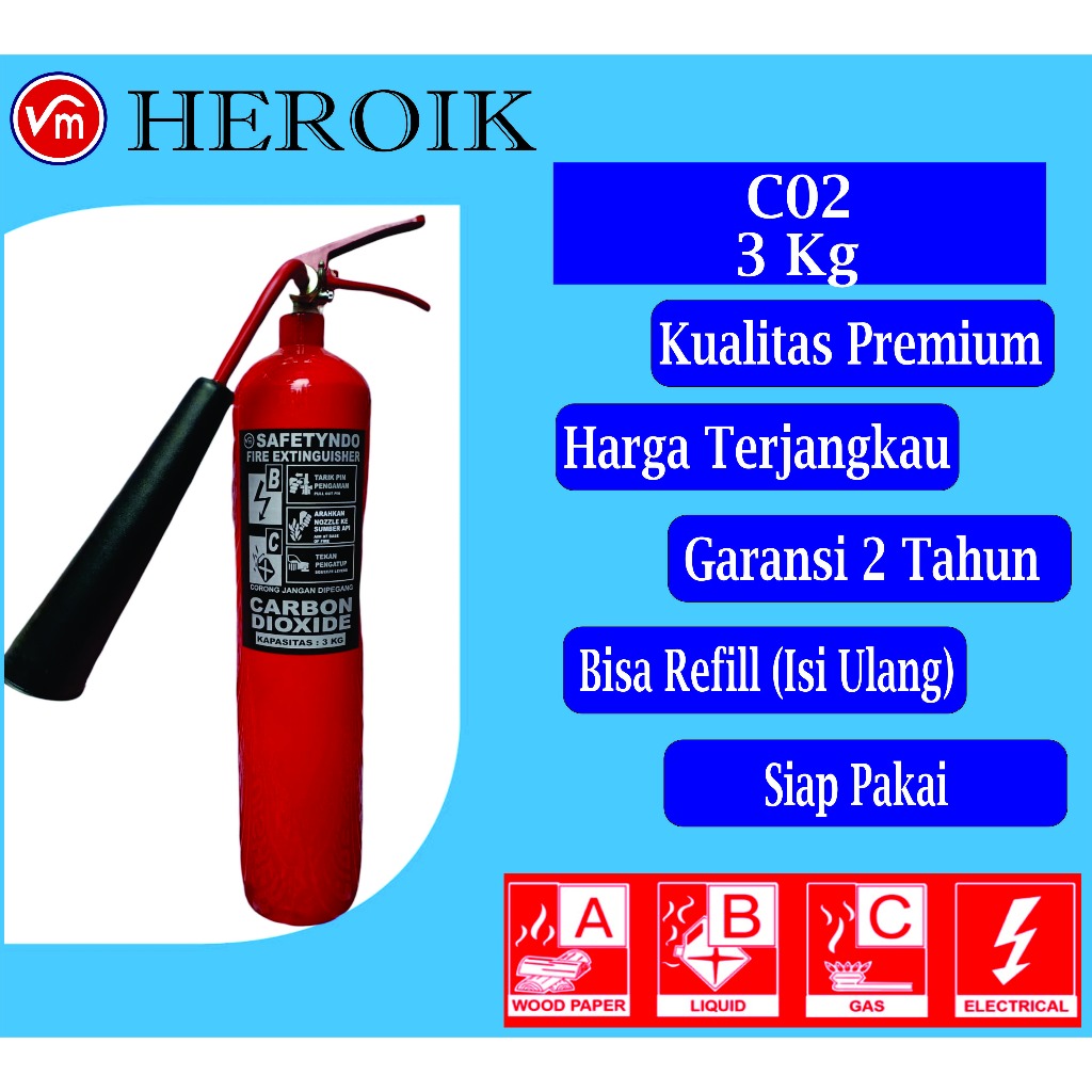 Jual APAR alat pemadam kebakaran api ringan fire extinguisher co2 3kg 3 ...