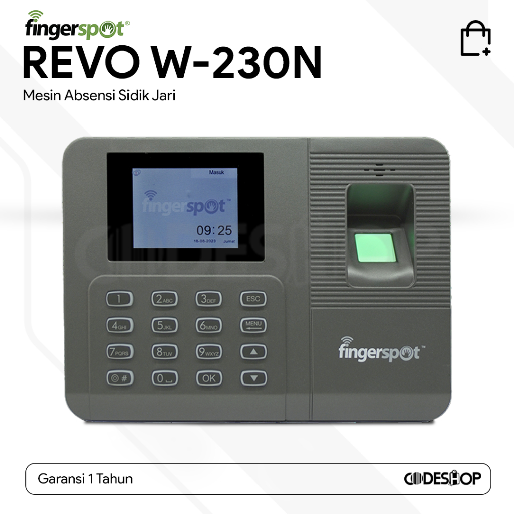 Jual Fingerspot Revo W-230 N Wireless W230N Mesin Absensi Sidik Jari Wifi Fingerprint | Shopee ...
