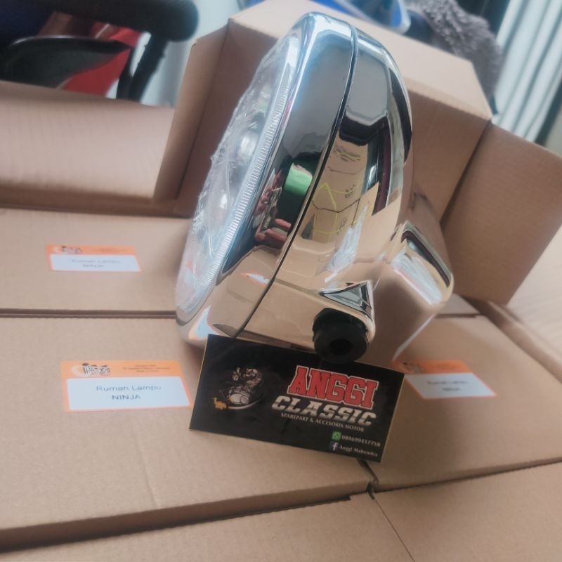 Jual REFLEKTOR LAMPU DEPAN NINJA SS R S BULAT CHROME SAMA SEPERTI ...