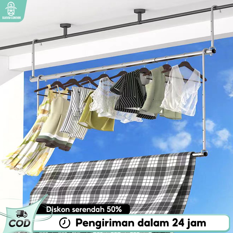Jual Jemuran Portable Lipat Dinding Stainless Steel Jemuran Gantung ...