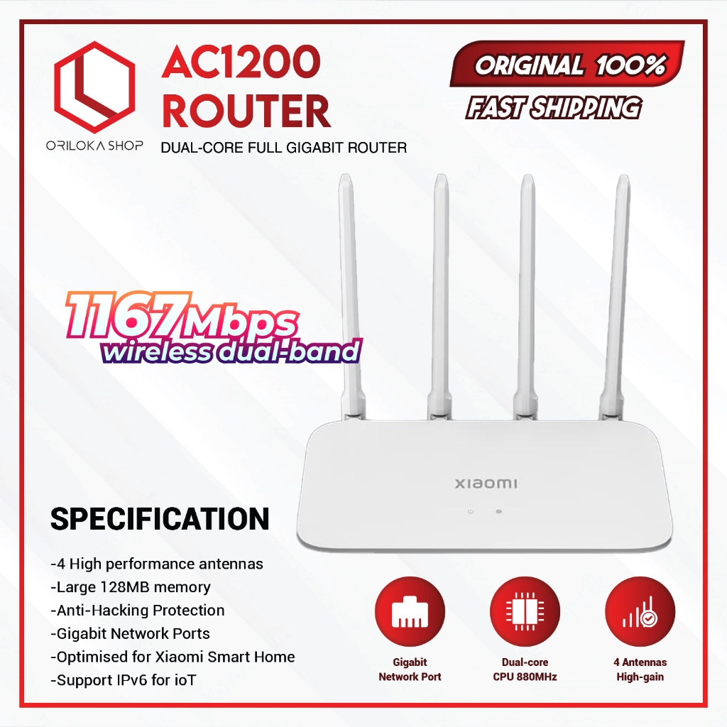Jual Xiaomi Mi Wifi Router AC1200 Gigabit Version - Garansi Resmi ...