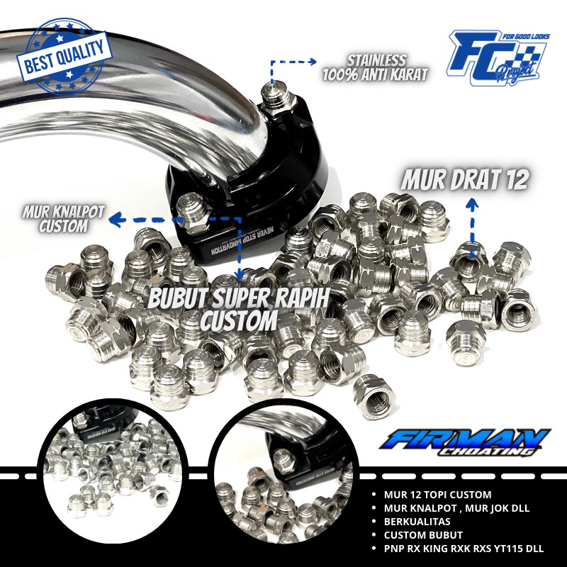 Jual MUR KNALPOT RX KING MUR 12 TOPI CUSTOM STENLIS ANTI KARAT | Shopee ...
