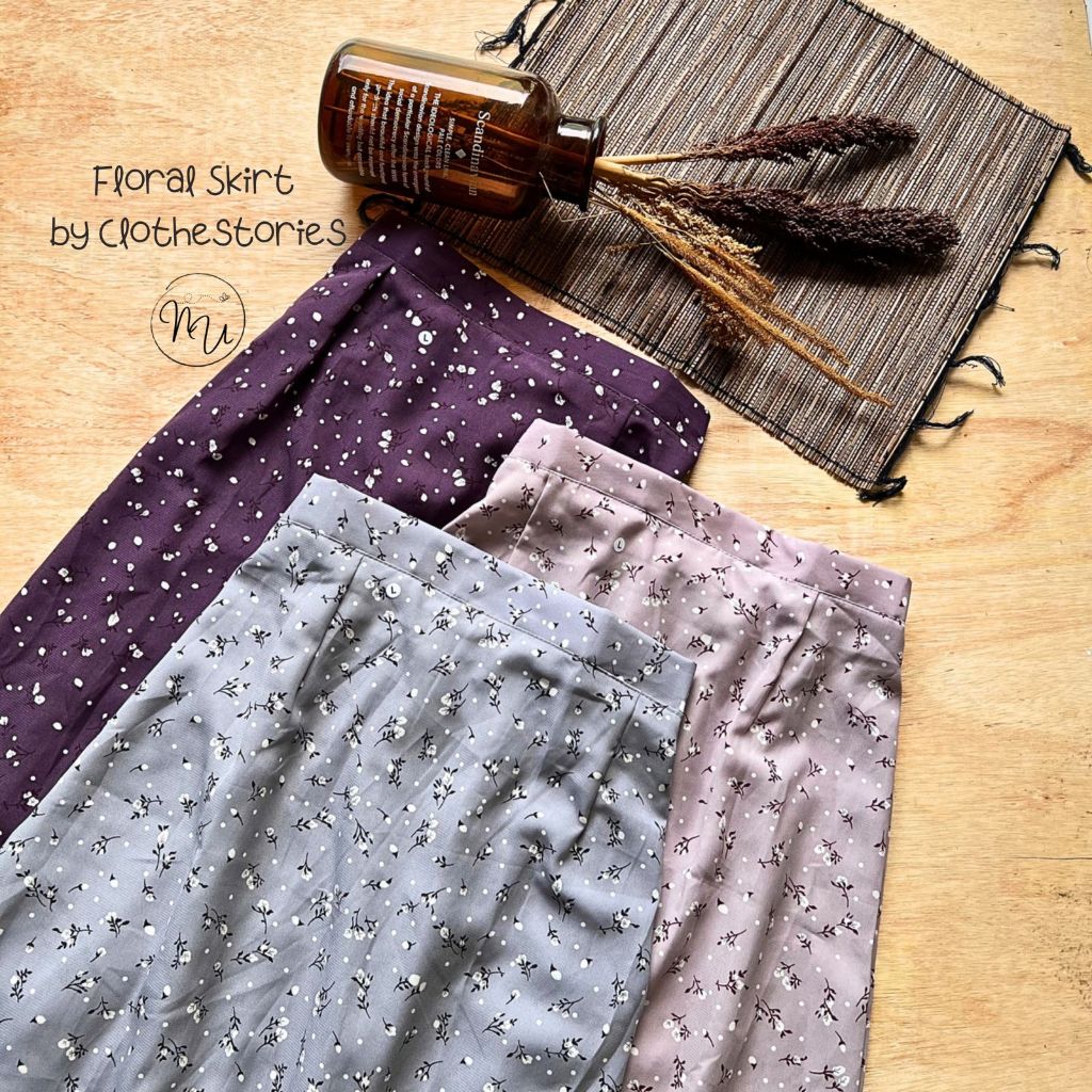 Jual KOREAN STYLE ROK MOTIF BUNGA SERIS SNOW AVAILABLE SIZE//ROK WANITA ...