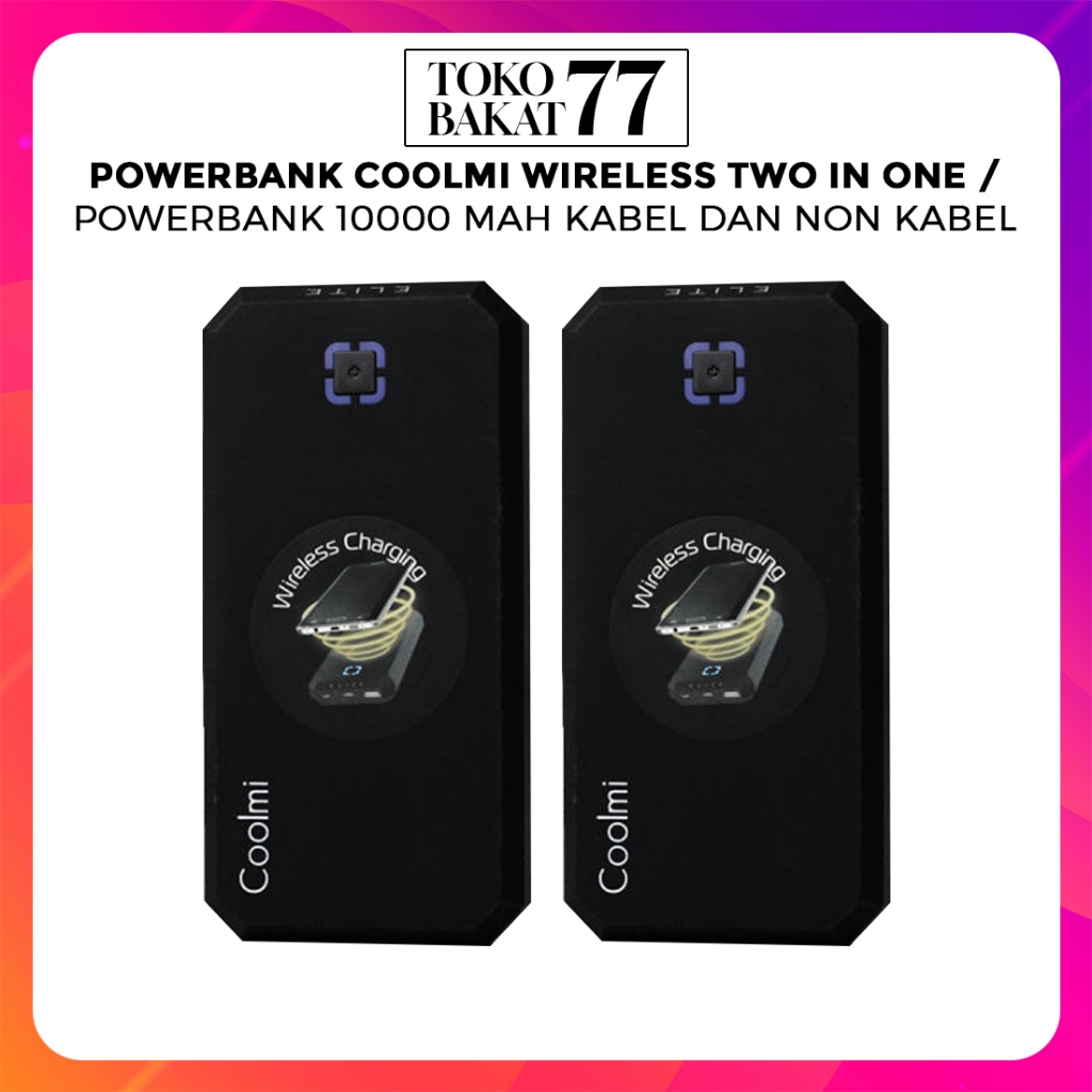 Jual POWERBANK COOLMI WIRELESS TWO IN ONE / POWERBANK 10000 aMH KABEL ...