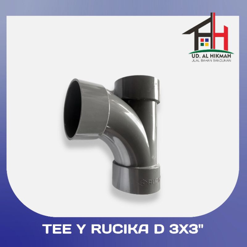 Jual Tee Y 90 Derajat 3 Inch Rucika D - Sambungan Pipa Pvc | Shopee Indonesia