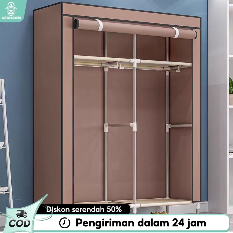 Jual Lemari Pakaian Kain 2 Sisi 70CM Lemari Kain Lemari Portable ...