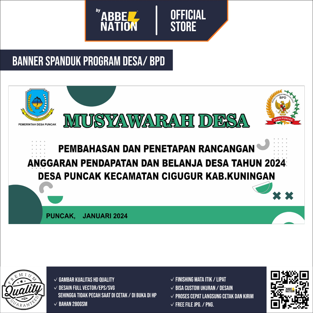 Jual Banner Spanduk Program Desa / BPD Bisa Custom kata kata simpel ...