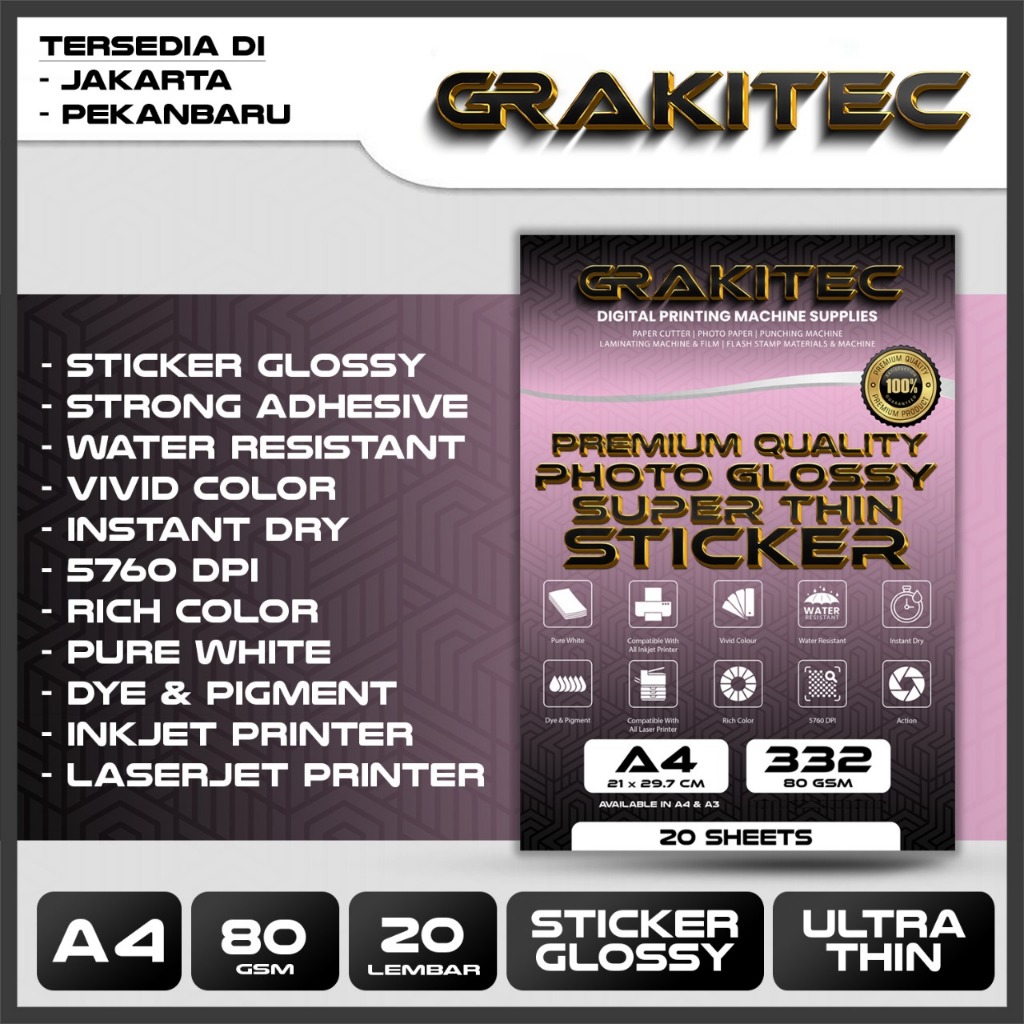 Jual Kertas Stiker Foto Glossy A4 135 Gsm 20 Lembar - Glossy Photo ...