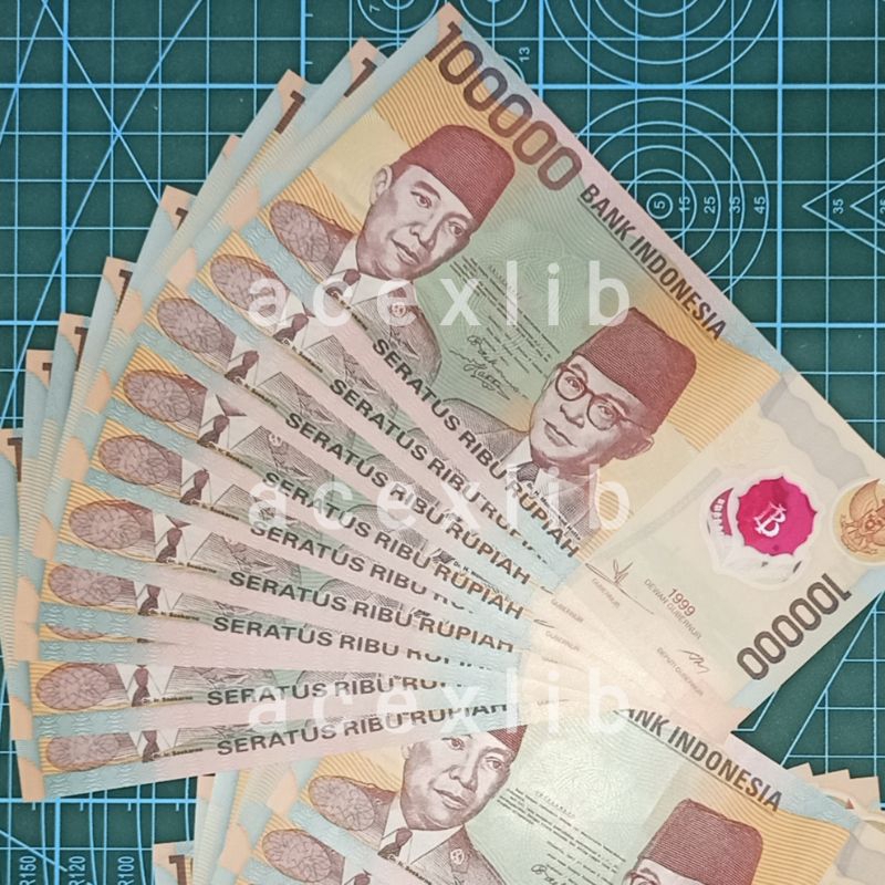 Jual uang rupiah idr lama kuno seratus 100 ribu 100000 plastik polymer polimer asli mahar ...