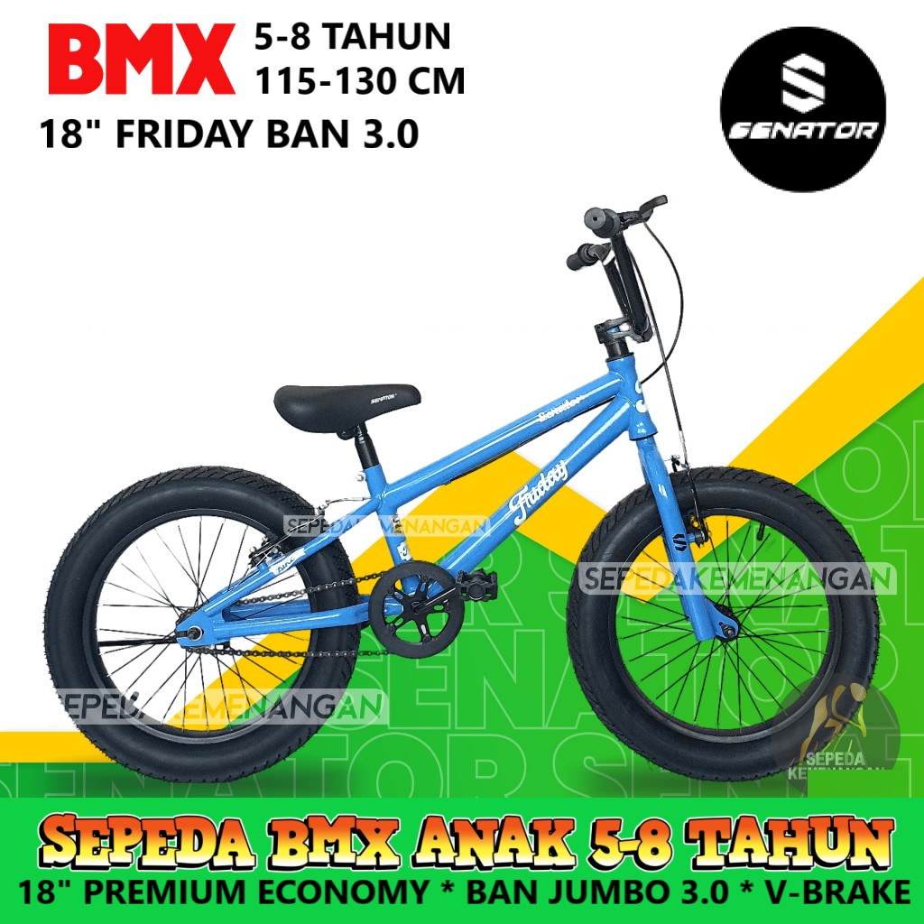 Jual Sepeda Anak Senator Friday 18" BMX Ban Jumbo 3.0 Rangka Steel Kids ...