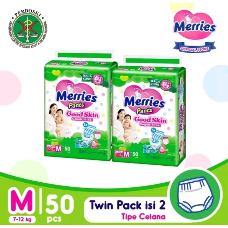Jual Merries Pants Good Skin M-50 x 2 ball (TwinPack) | Shopee Indonesia