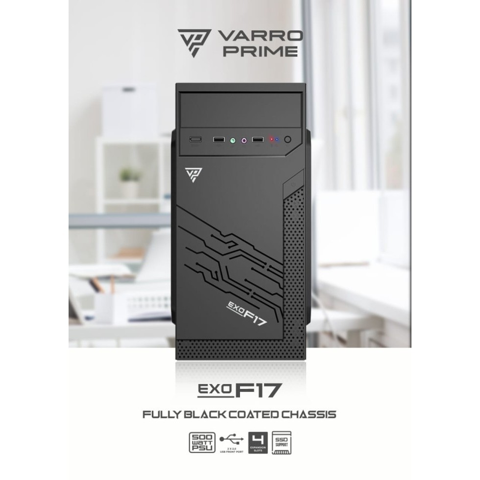 Jual Casing Varro Prime Exo F17 EXOF17 PC/Komputer m-ATX PSU 500W ...