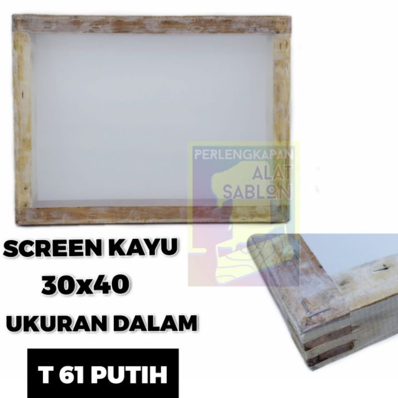 Jual SCREEN KAYU SABLON UD 30X40 T61 PUTIH | Shopee Indonesia
