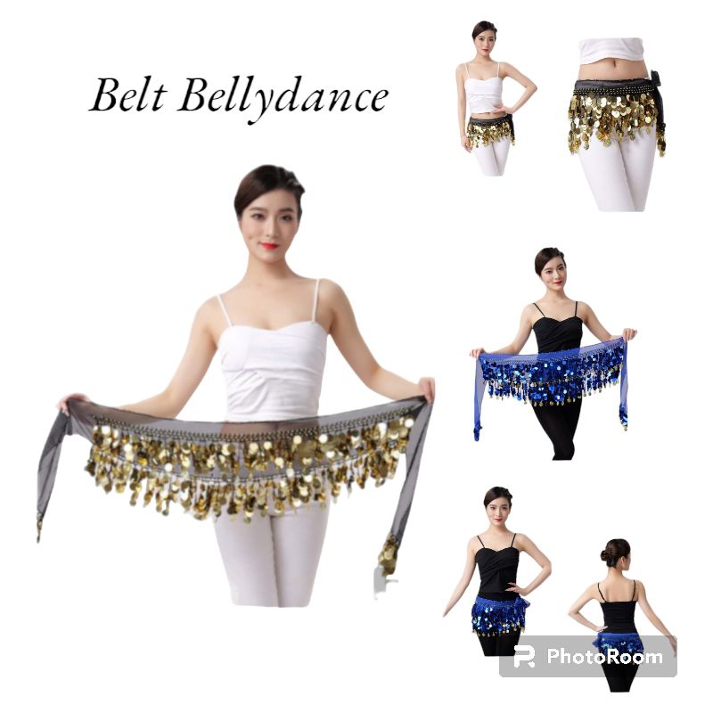 Jual Selendang Belly Dance Bahan Sifon koin sequine emas dan koin kuno ...