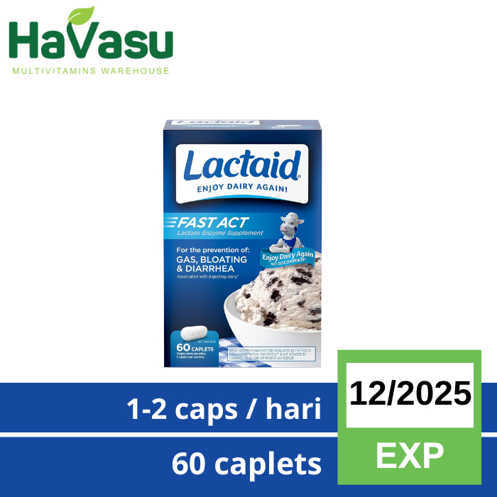 Jual Lactaid Fast Act Lactase Enzyme Lactose Intolerance Intoleransi ...