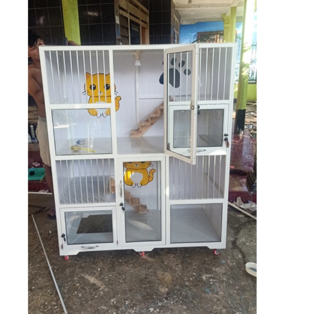 Jual kandang kucing aluminium murah/kandang kucing tingkat/kandang ...