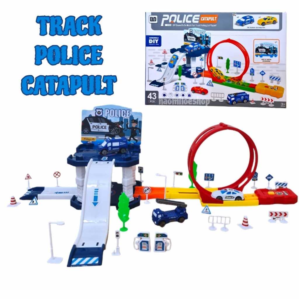 Jual TRACK Police Catapult Mainan Parking LOT TRACK MOBIL POLISI Mainan ...